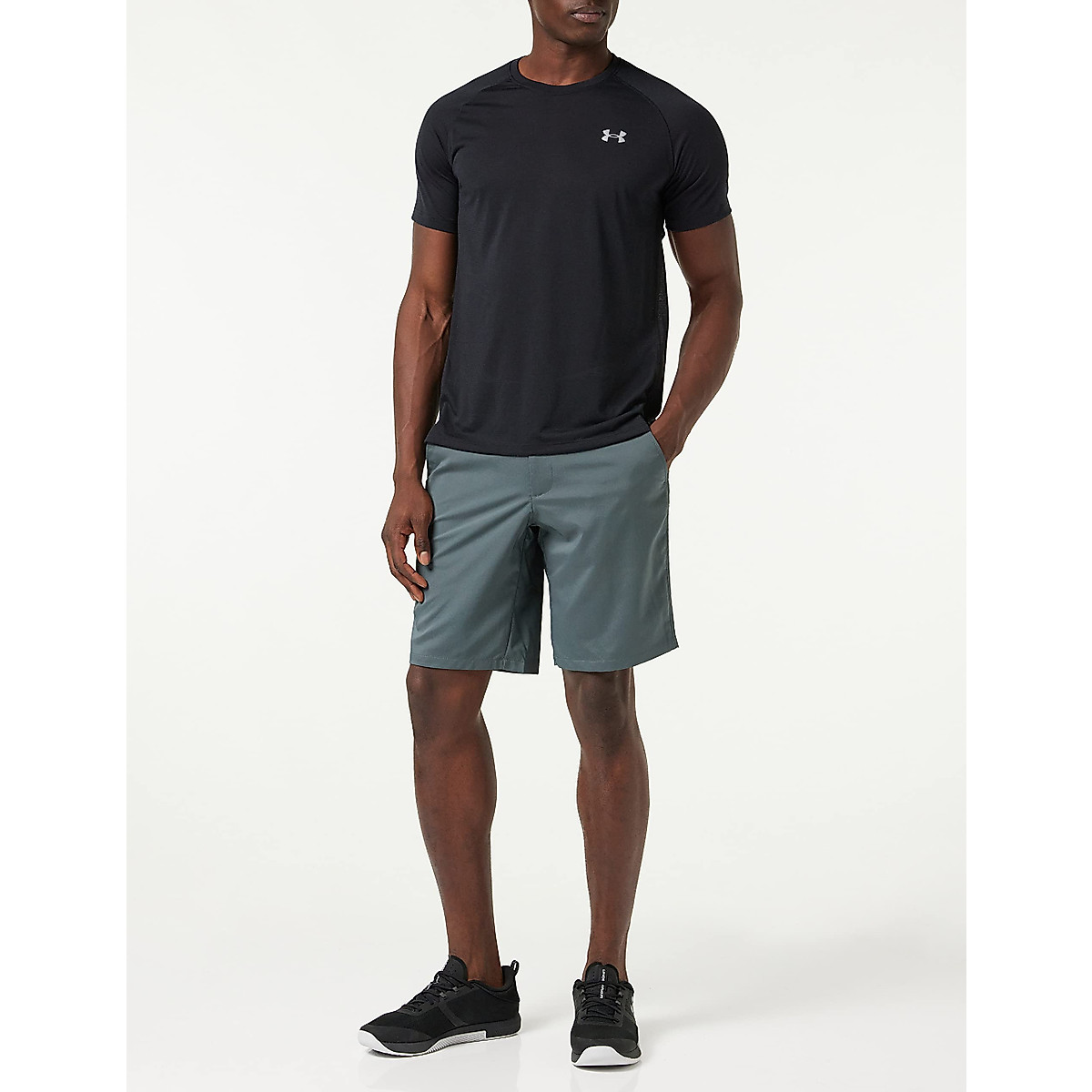 Under Armour Men's Streaker Short-Sleeve T-Shirt , Black (001)/Reflective , Large