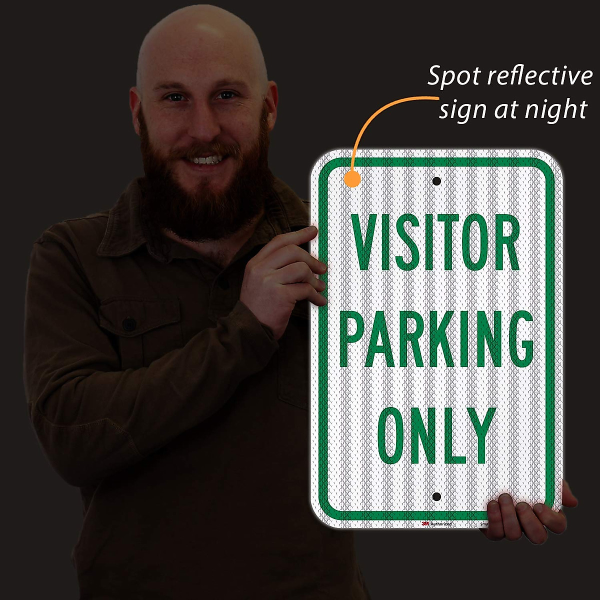 "Visitor Parking Only" Sign By SmartSign | 12" x 18" 3M High Intensity Grade Reflective Aluminum