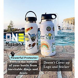One MissionX Protective Boot Sleeve for Hydro Flask - Stanley Quencher & IceFlow Tumbler - Also for Similar Bottles, BPA Free Silicone (Fits Hydro 12-24oz/Stanley 40oz Quencher, White Clear)
