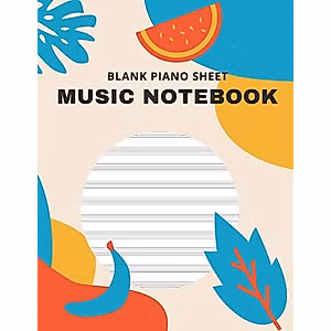 Blank Piano Sheet Music Notebook: Piano Manuscript Paper For Beginners And Intermediate, Piano Writing Notebook With 120 Pages 6 Staves Per Page, Full ... [Perfect Gift For Pianists & Piano Teachers]