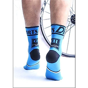 Beauty.N.Q Cycling Socks for Men Women Mountain Bike Mtb Bicycle Athletic Socks Sports (as1, alpha, one_size, regular, regular, White+Orange+Blue, S-Shoe 5-7)