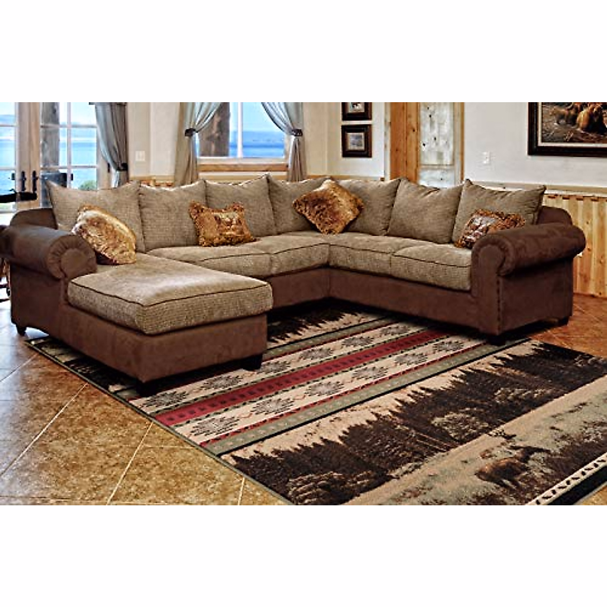 United Weavers of America Woodside Rug 5'3" x 7'2" Green