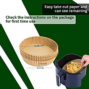 Air Fryer Disposable Paper Liner, Non-Stick Air Fryer Liners, Oil Resistant, Waterproof, Food Grade Baking Paper Baking Microwave Baking Paper, for All Air Fryers Above 3.5QT(50 PCS).