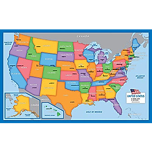 Palace Learning 3 Pack - Solar System Poster for Kids [Long] + Simplified USA & World Map Set [Blank] (LAMINATED, 18" x 29")