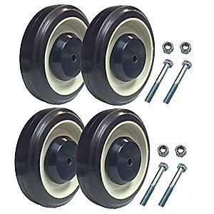 Mapp Caster Shopping Cart Replacement Wheels with Axles Set of 4