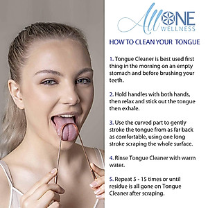Tongue Cleaner By AllOne Wellness Stainless Steel Tongue Scraper/w Handle