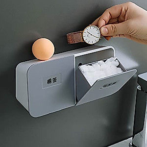Likense Cotton Swab Storage Box for Cotton Balls,Cotton Swabs, Holder Wall Mount Makeup Pads Storage Canister for Bathroom, Bedroom
