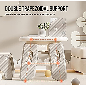 Kids Functional Desk and Chair Set with Storage Space,Adjustable Height, Ergonomic,Easy to Wipe Graffiti Table and Chairs for Children Reading,Drawing,Eating,Studying,Parent-Child Interaction