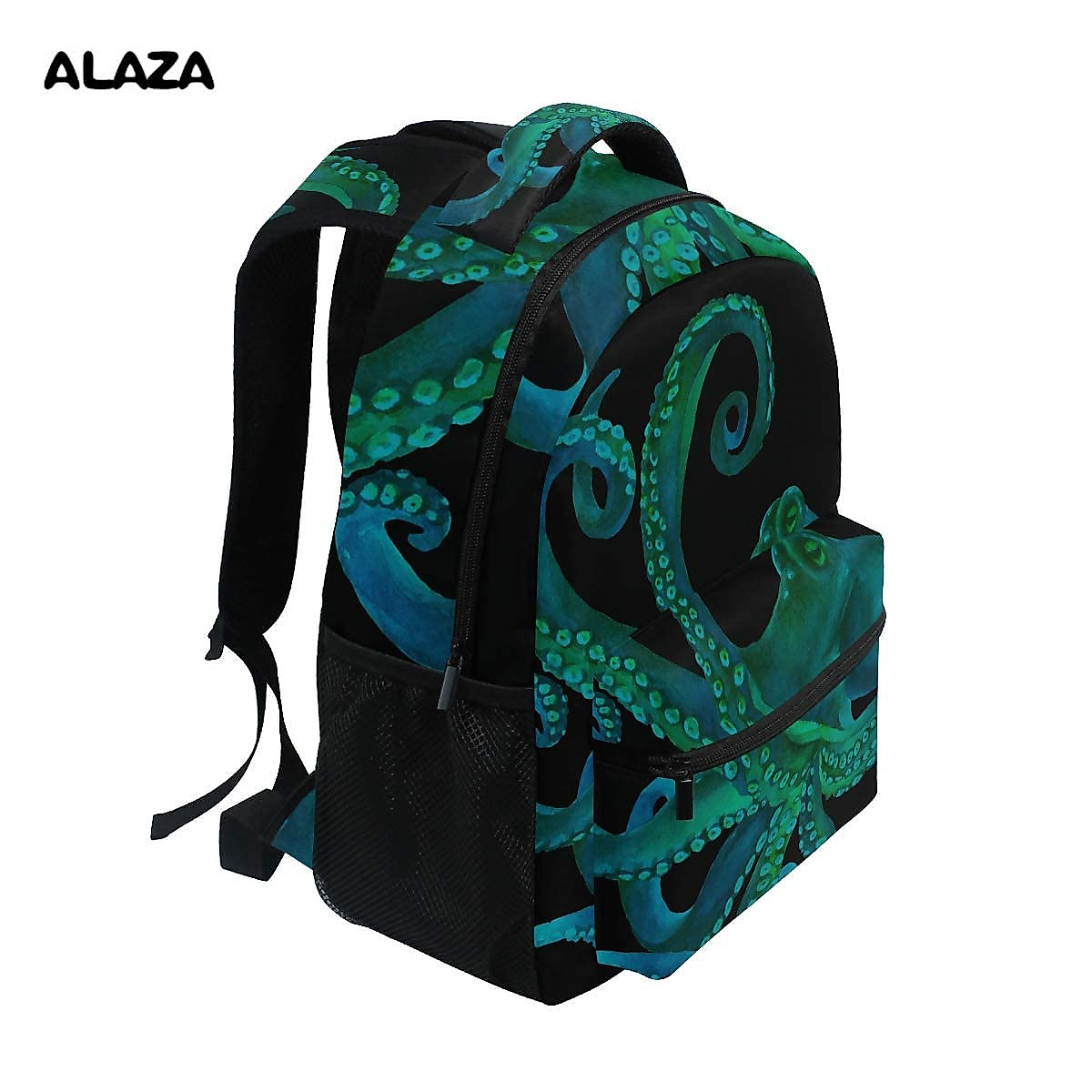 ALAZA Watercolor Octopus Large Backpack for Kids Boys Girls Student Personalized Laptop iPad Tablet Travel School Bag with Multiple Pockets