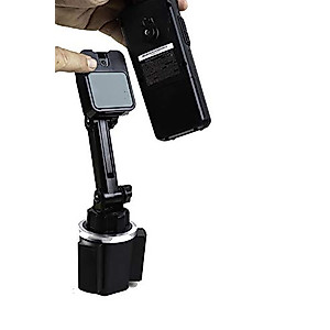 Adjustable Height Cup Holder Mount for Anytone BaoFeng Icom Kenwood Yaesu Handhelds Now with Mic Holder