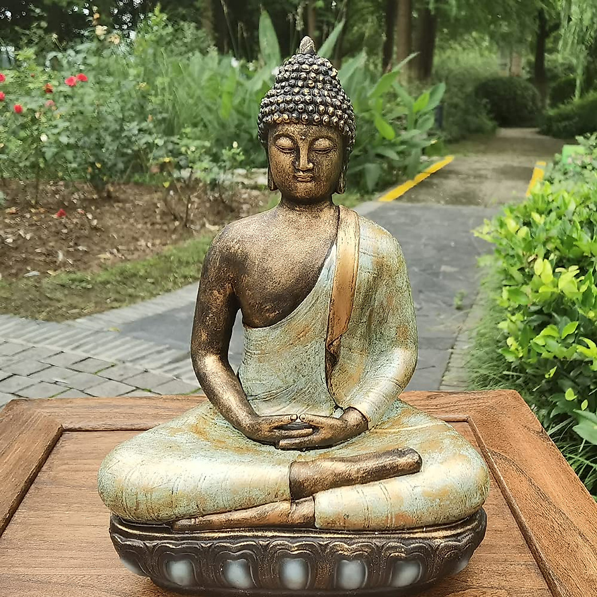Buddha Statue for Home Decor.12" Buddha Statue (The Moment of Enlightenment) Meditation Buddha,Collectibles and Figurines,Yoga Zen Decor,Spiritual Living Room Decor,Hindu and East Asian Décor