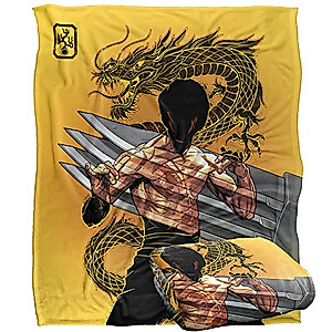 WB 100: Blanket, 50"x60" Bruce Lee Dragon Claw Silky Touch Super Soft Throw Blanket