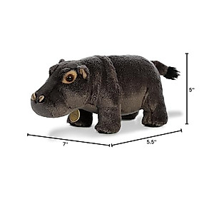Aurora® Adorable Miyoni® Hippopotamus Stuffed Animal - Lifelike Detail - Cherished Companionship - Gray 10.5 Inches