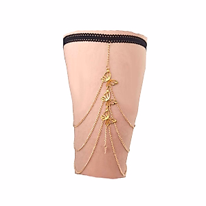 Sexy Body Chain Wavy Snake Leg Chain Jewelry for Women Butterfly Pendant Layered Leg Chain Necklace (Snake Leg Chain-Gold)