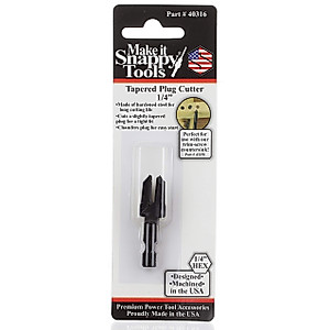 Make it Snappy Tools 1/4 Inch Tapered Plug Cutter (1/4 Inch Quick Change Shank) #40316