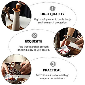 Cabilock Ceramic Soy Sauce Bottle Porcelain Vinegar Pot Olive Oil Pot Container Dispenser Beauty Cosmetic Storage Jar for Home and Salon White