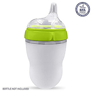 Anpei Straw and Sippy Cup Transitional Nipples Set of 2 with Nipple Storage Case Compatible with Comotomo Baby Bottles, 5 oz and 8 oz