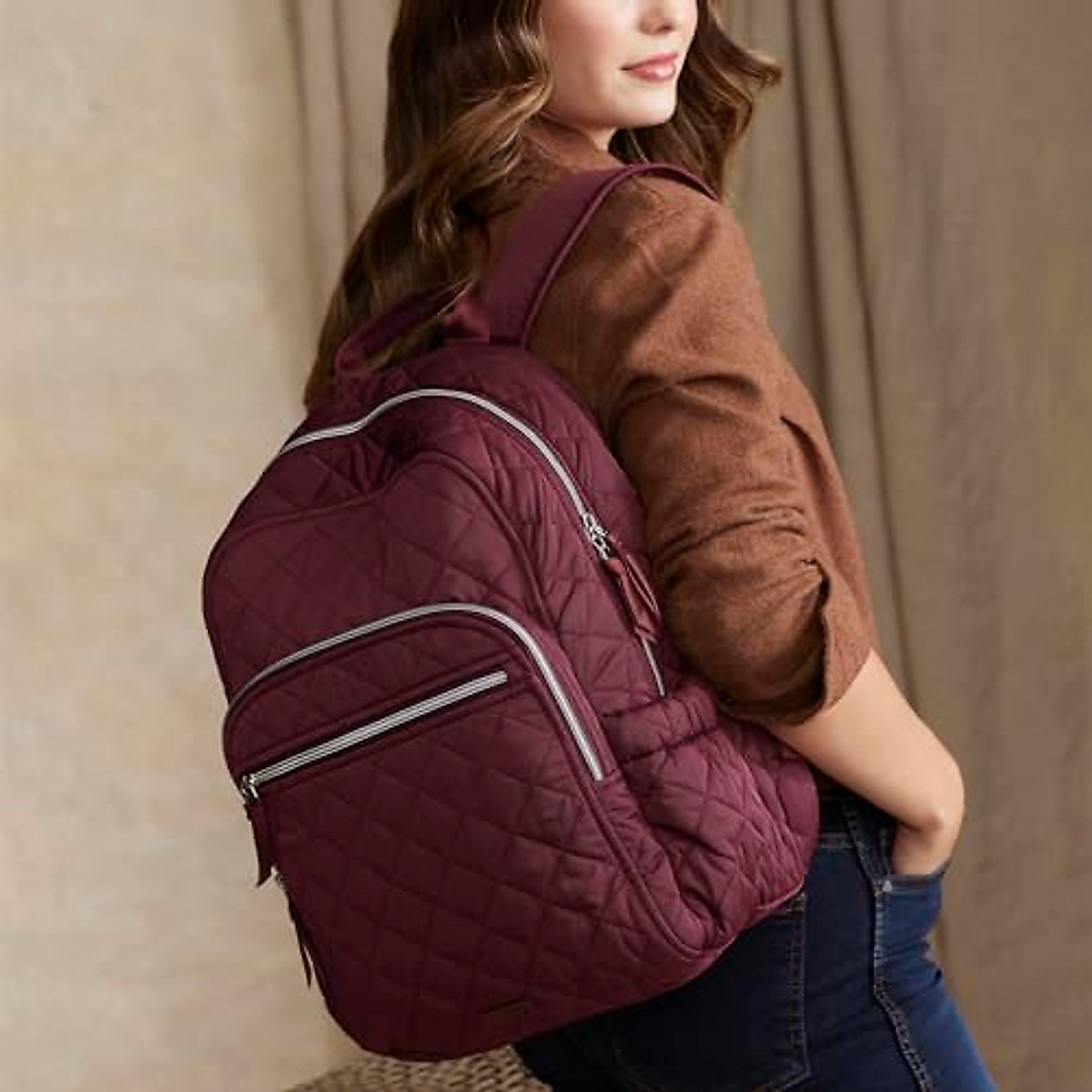 Vera Bradley Performance Twill Campus Backpack, Raisin