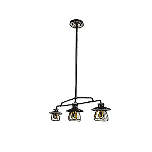 Globe Electric 64845 Nate 3-Light Pendant, Oil Rubbed Bronze, Clear Glass Shades