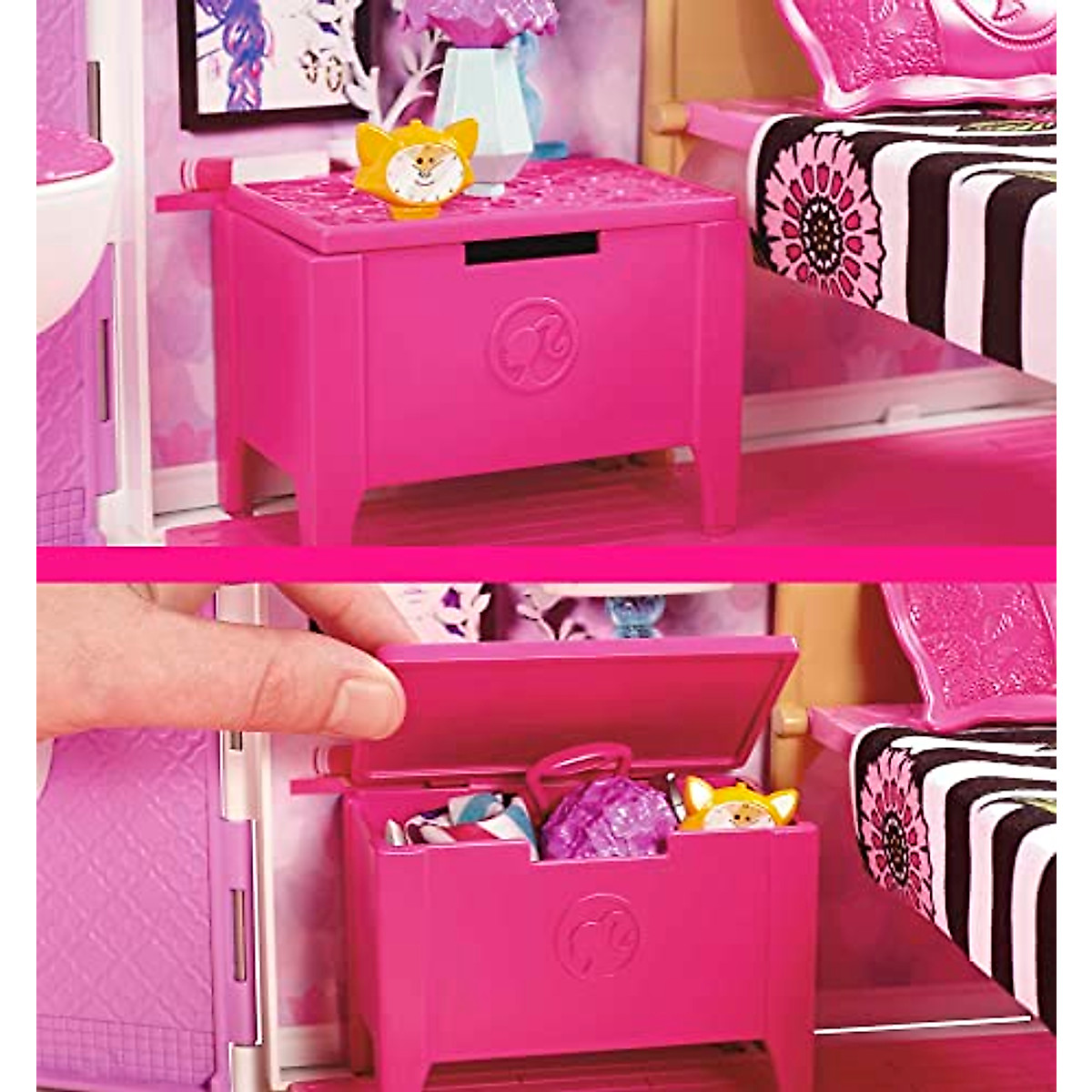 Barbie Doll House, Glam Getaway Portable House Playset with Carry Handle & 20+ Accessories Including Furniture & Décor