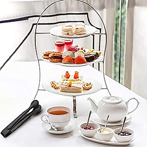 TOUGS Ice Sugar, Stainless Steel Mini Serving Tongs Appetizers Tongs Small Kitchen Tongs for Tea Party Coffee Bar Kitchen,10 Pack, Black