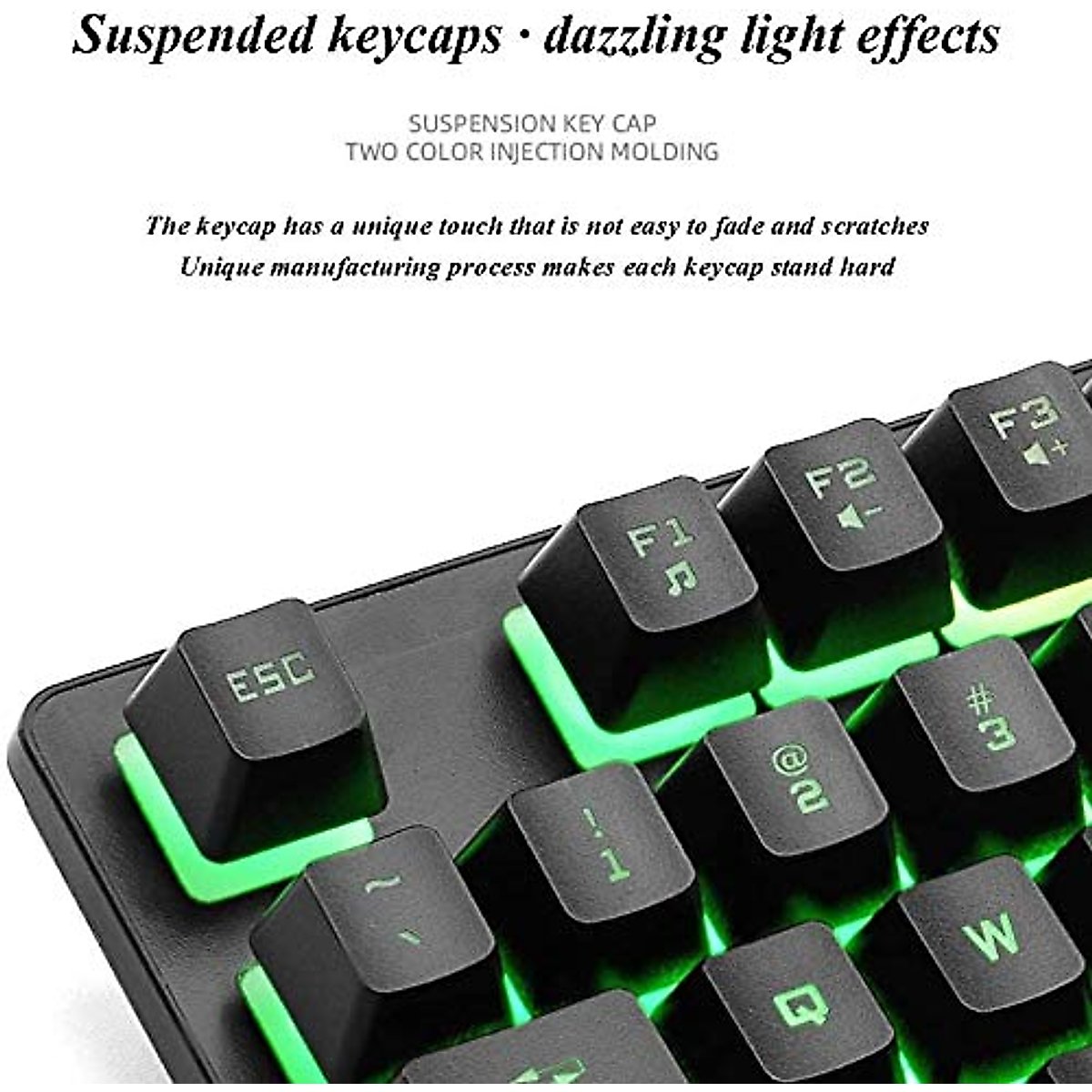 FEDRUI Gaming Keyboard, Mechanical Keyboard, Waterproof Gaming Keyboard Ergonomic Keyboard for Office Typing