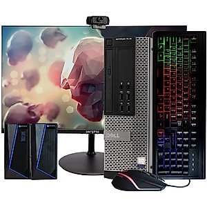 Dell Optiplex 7020 Business Desktop Computer, Intel Quad Core i5, 16GB DDR3 RAM, 1TB HDD, DVD-ROM, Windows 10 Pro, RGB Speakers, Webcam, New 24-inch Monitor (Renewed)