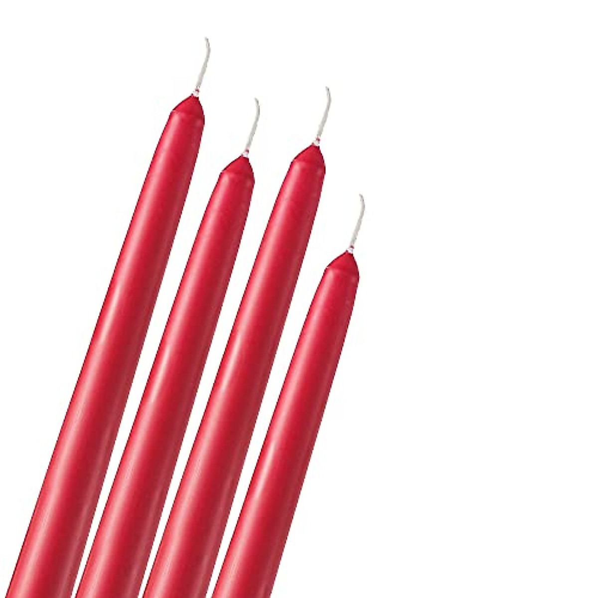 SPAAS Red Taper Candles - 4 Pack | 10 Inch Tall Candles, Scent-Free Premium Wax Candle Sticks | 8 Hour Long Burning Red Dinner Candles for Home Decoration, Wedding, Holiday and Parties