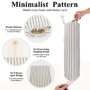 TOGETRUE Plastic Bag Holder, Wall Mount Grocery Bag Holder, Reusable Trash Bag Organizer for Home Kitchen Pantry Decor (Gray)