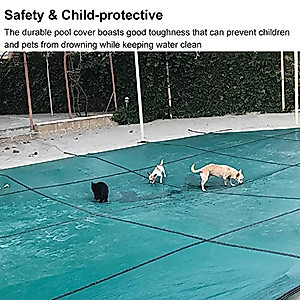 Covers Outdoor Garden Inground Pool Safety, Green Rectangle Mesh, Easy Installation, Includes All Needed Hardware (Size : 400×600cm/13×19ft)
