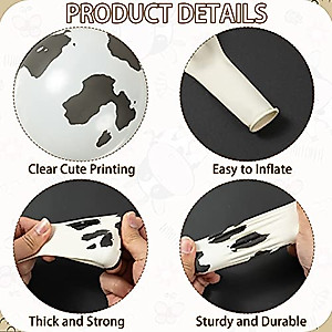 130pcs Party Cow Balloons Garland Arch Kit - Mixed Brown Black Cow Print Balloons for Western Cowboy Cowgirl Themed Party Baby Shower Farm Birthday Party Decoration Supplies