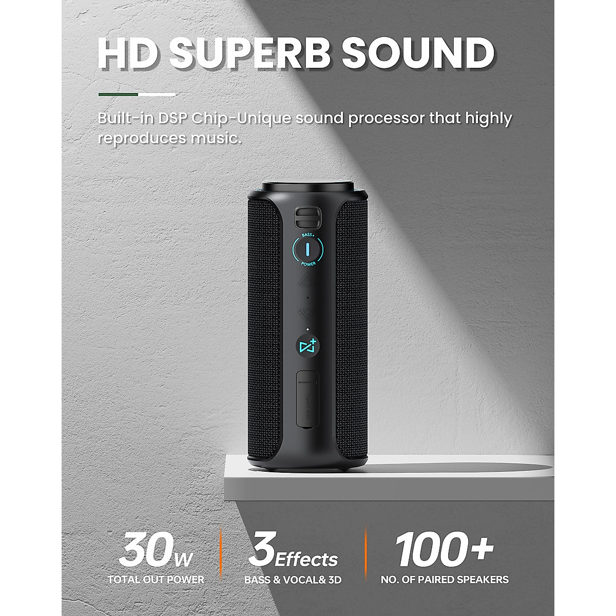 Raymate Bluetooth Speakers, Pair up to 100 Speakers,IPX7 Waterproof Speaker Wireless Bluetooth-V5.3, HiFi Stereo Sound, 1100mins Playtime, Portable Speaker for Home, Outdoor, Party