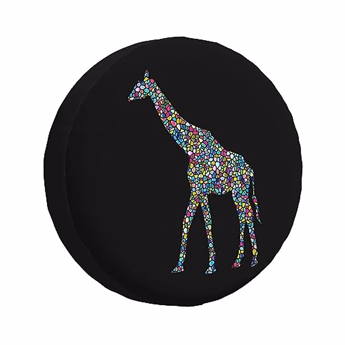 Colorful Landscape Giraffe Funny Tire Cover Universal Fit Spare Tire Protector for Truck, SUV, Trailer, Camper, Rv