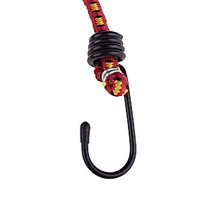 Bungee Cords - 10-Pack Rubber 18-Inch Cordage with Heavy-Duty Vinyl-Coated Hooks and Fabric Wrapping by Stalwart (Red)