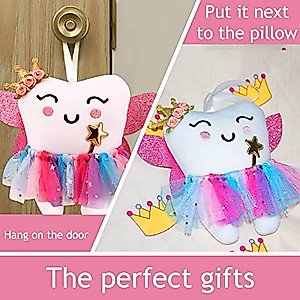 SQIMZAR  Tooth Fairy Pillow with Pocket for Girls | Tooth Pillow for Tooth Fairy for Girls | Tooth Fairy Gifts for Girls | Toothfairy Pillow for Girls | Tooth Fairy Bag | Tooth Fairy Pouch