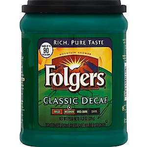 Folgers Classic Decaf Medium Roast Ground Coffee, 11.3 Ounces
