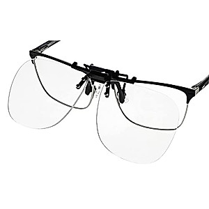 Magna-flip Clip on Flip up Magnifiers, 5.00 Power Converts Distance Glasses and Into Reading and Computer Glasses