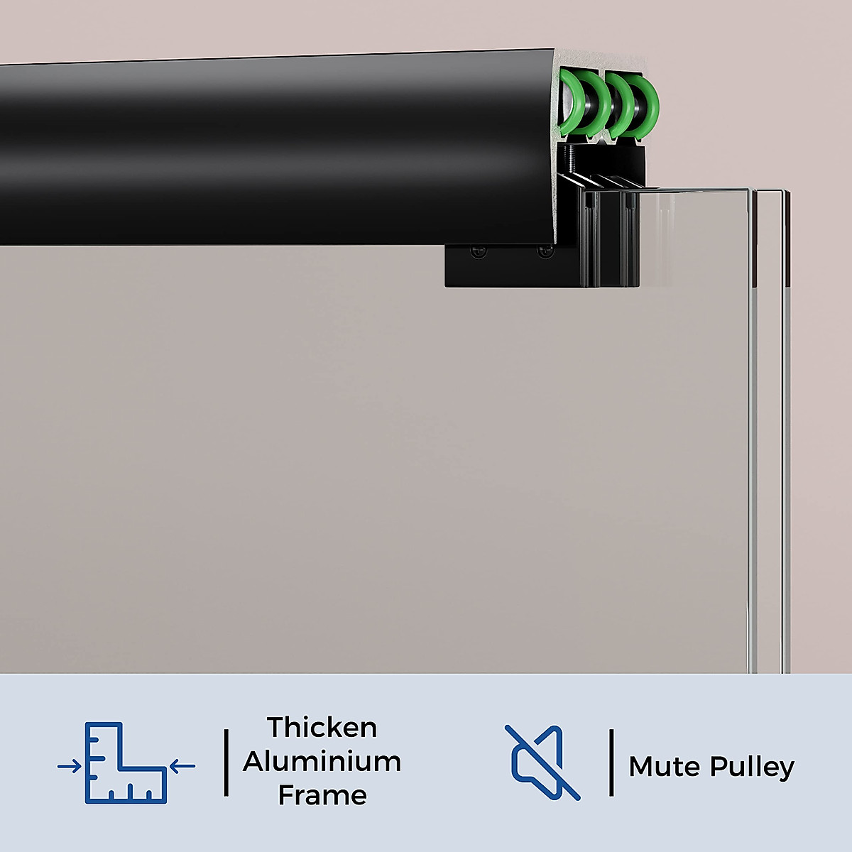 DELAVIN 56-60 in. Frameless Shower Door, Bathroom Sliding Shower Door, 5/16" (8mm) Clear Tempered Glass, SGCC Tempered Glass Door with Explosion-Proof Film