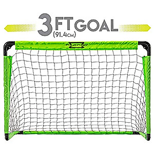 Franklin Sports Portable Mini Soccer Goal - Folding Indoor + Outdoor Kids Mini Soccer Net with Carry Bag - Plastic Backyard Youth Goal with Ground Stakes - 36" x 24"