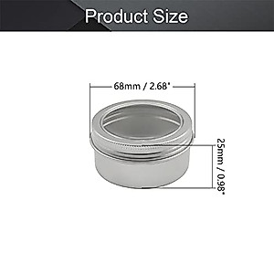 Othmro 3.4 oz Round Metal Tins Aluminum Tin Cans Jar Refillable Containers 100ml Tin Cans Tin Bottles Containers with Screw Lid for Lip Balm Crafts Cosmetic Candles Silver 68×35mm