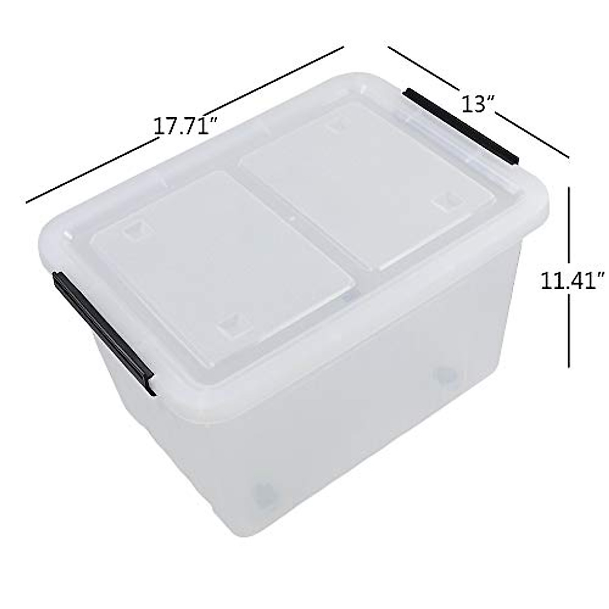 Leendines 30 Liter Clear Storage Box with Wheels, 4 Packs Large Plastic Bins