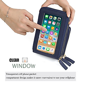 myfriday Touch Screen Crossbody Phone Purse for Women, Rfid Blocking Small Cellphone Shoulder Purse with 2 Adjustable Strap