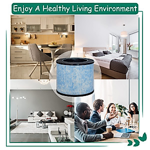 Asheviller F100 Filter Replacement, Compatible with Instant® AP100 Small Air Purifier, H13 Grade True HEPA Filter with Antimicrobial Coating and Activated Carbon Filter, 2 Pack