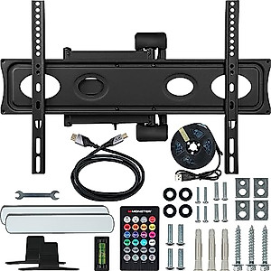 Sony KD55X77L X77L 55 Inch 4K HDR LED Smart TV with Google TV (2023) Bundle with Monster Cables Home Theater Setup Package - Full Motion Mount, Monster HDMI Cables, & Sound Reactive RGB Light Strip
