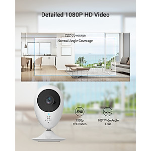 EZVIZ Indoor Security Camera 1080P, Motion Alert, Night Vision, Baby/Pet/Elder Monitoring, 135° Wide Angle, 2-Way Audio, Works with Alexa Google (CTQ2C-WH)