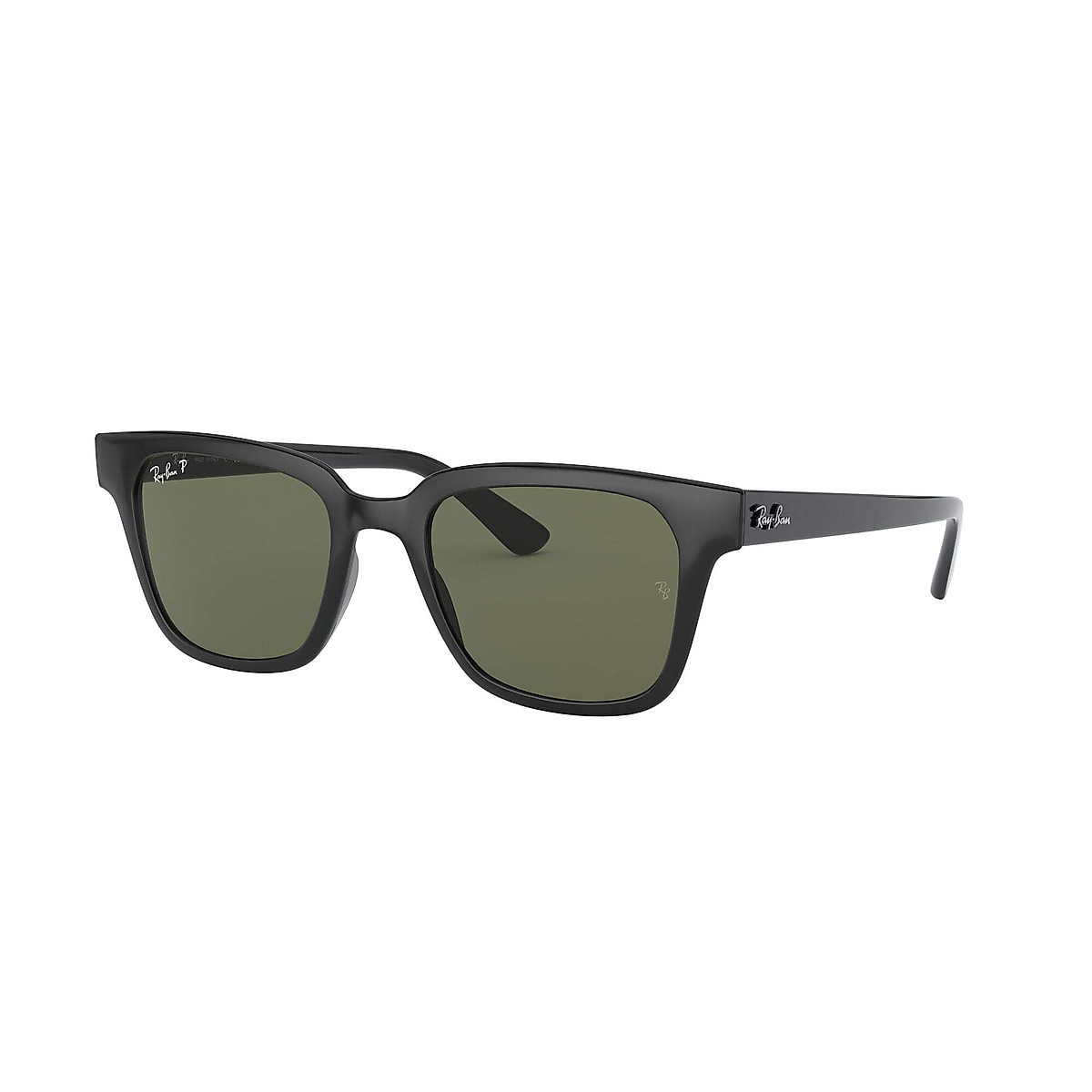 Ray-Ban Rb4323 Square Sunglasses, Black/Polarized Green, 51 mm