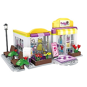 BRICK STORY Girls Friends Fashion Clothing Store Building Sets 263 PCS Shop House Building Kit Creative Shopping Role Play Building Toys Christmas Birthday Gift for Kids Aged 6-12