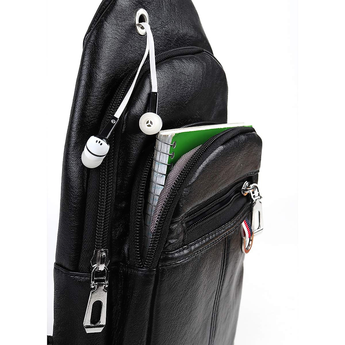 Westend Crossbody Leather Sling Bag Backpack with Adjustable Strap