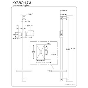 Kingston Brass KX8261 Designer Trimscape Showerscape 23-3/5-Inch ABS and Stainless Steel Slide Bar with Soap Dish, Polished Chrome