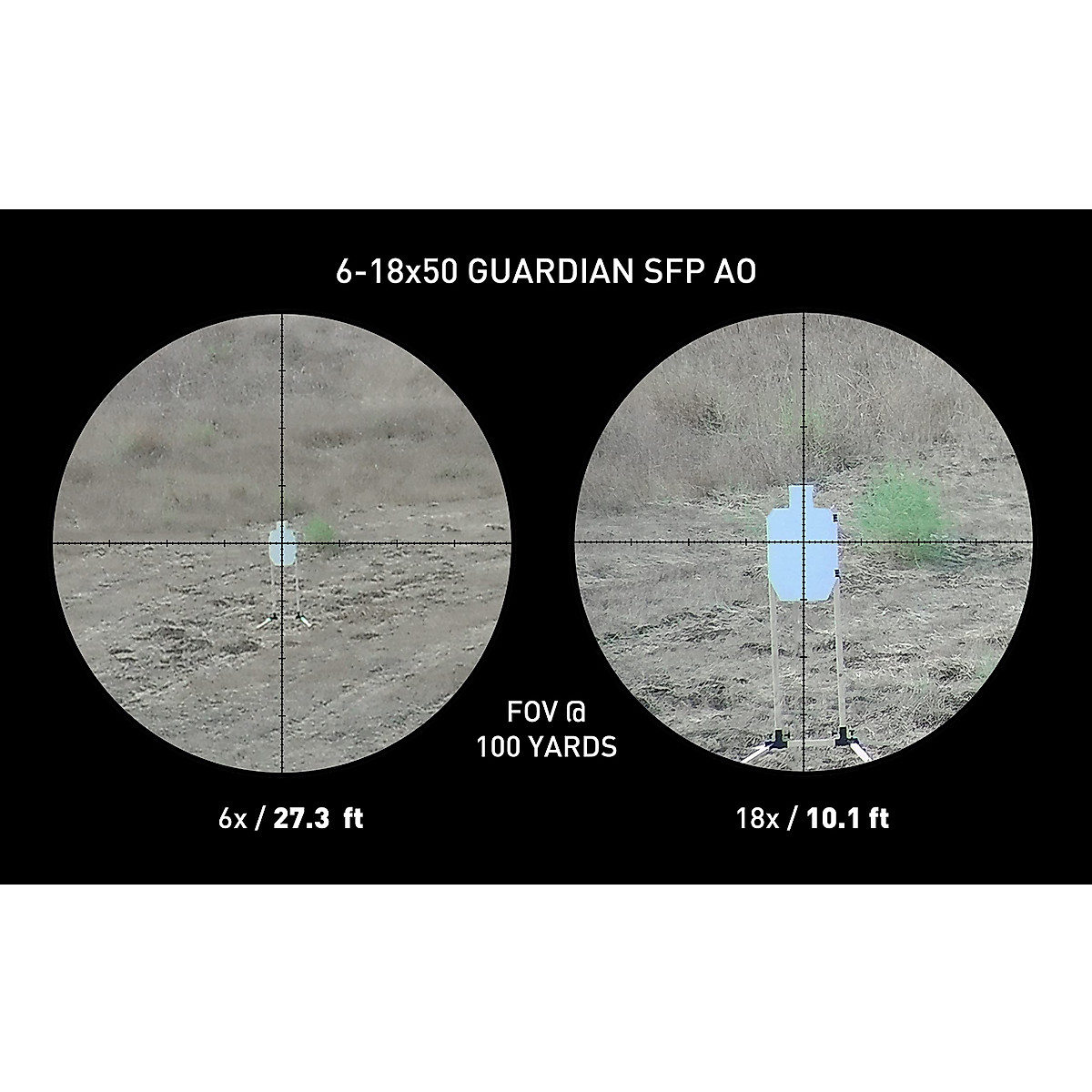 Monstrum Guardian 6-18x50 AO Rifle Scope with Parallax Adjustment | Black | Monstrum Rifle Scope Level Bubble | 1 inch Diameter | Bundle